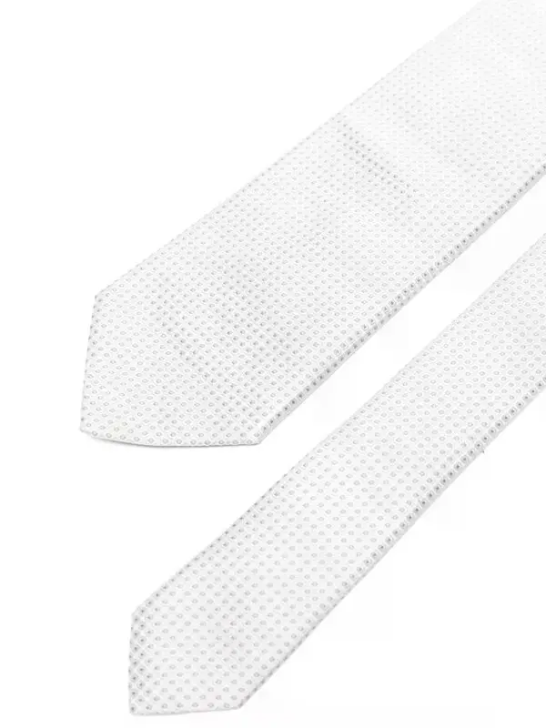 DELL'OGLIO Martin Geometric-pattern Neck Tie - Grey