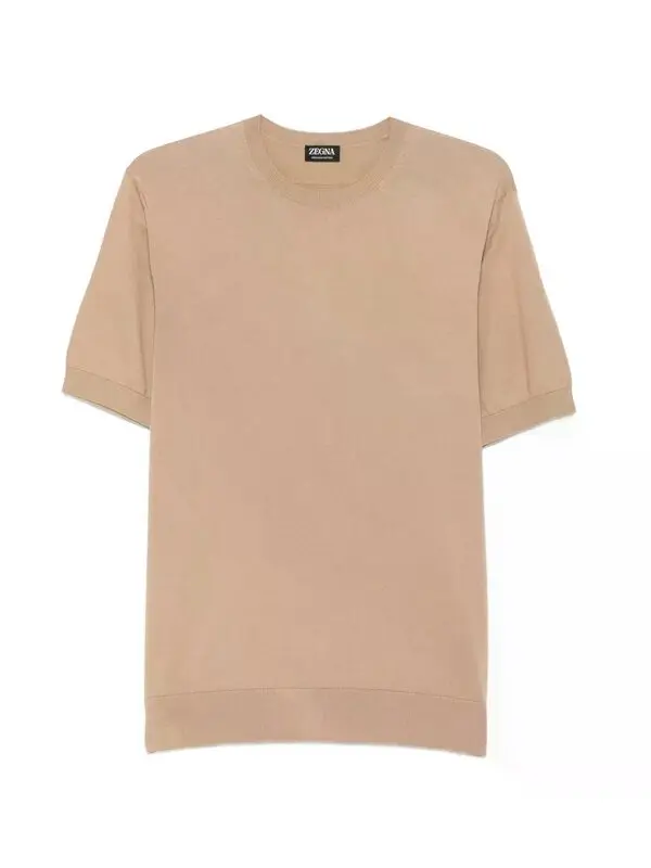 Zegna Fine-knit Cotton T-shirt - Neutrals