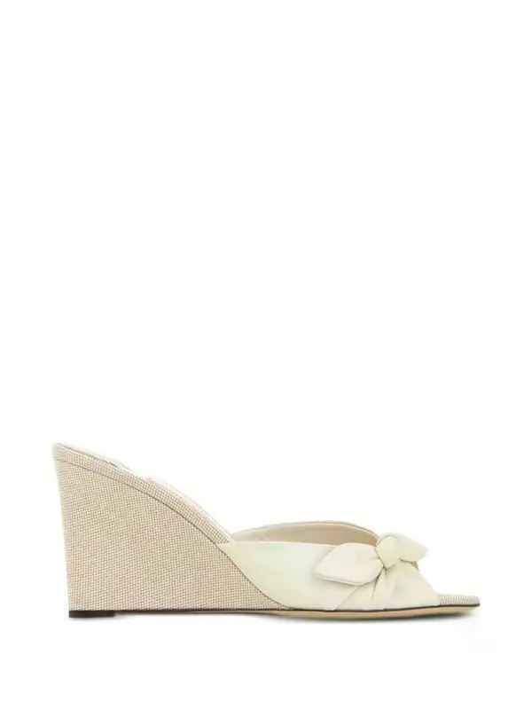 JIMMY CHOO Livi Bow Wedges - Neutrals