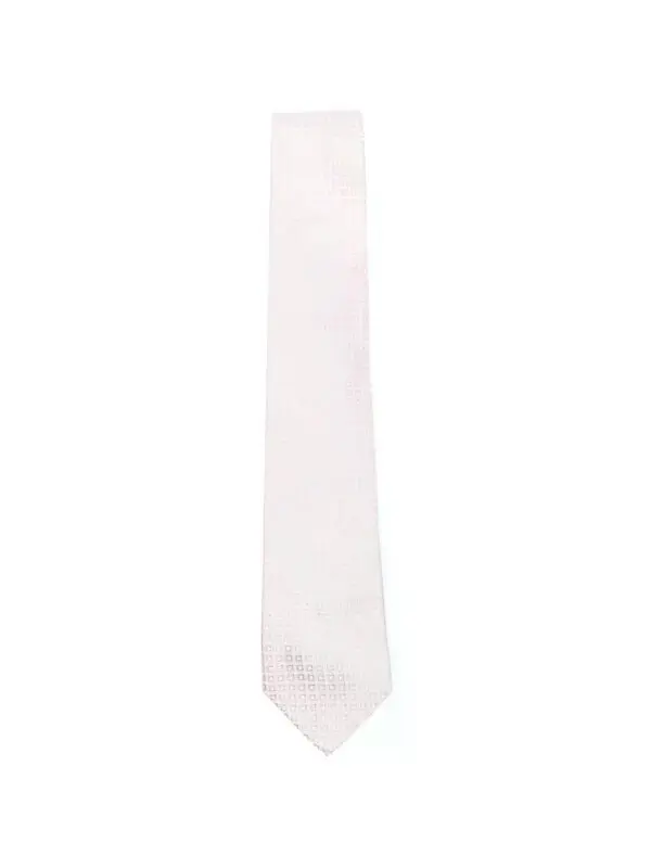 DELL'OGLIO Martin Geometric-jacquard Tie - Pink