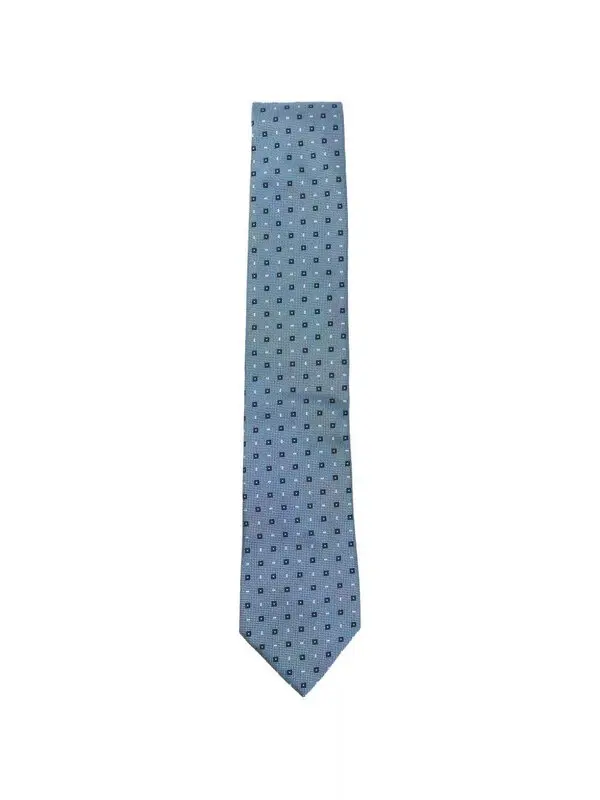 Zegna Geometric-pattern Tie - Blue