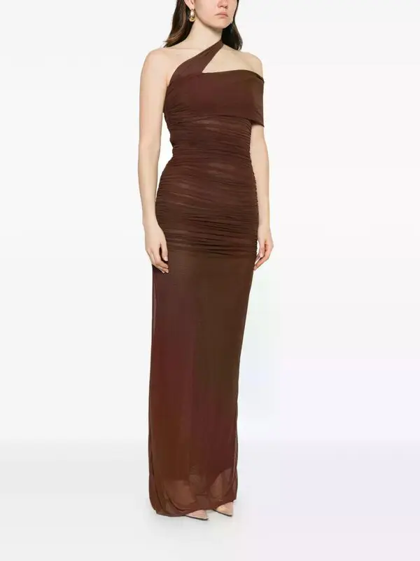 Amen Asymmetric-neck Maxi Dress