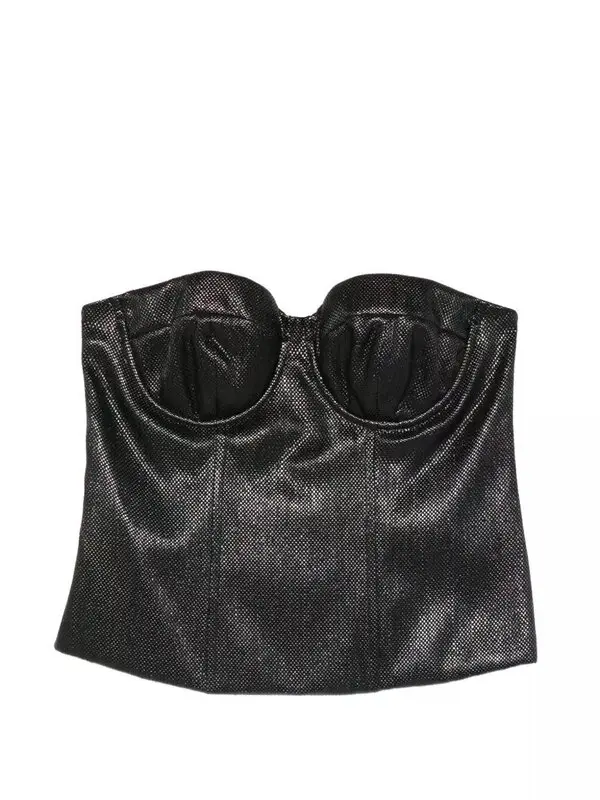 Federica Tosi Metallic-finish Strapless Top - Black