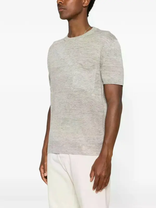 AMARANTO Ribbed Short-sleeve T-shirt - Grey