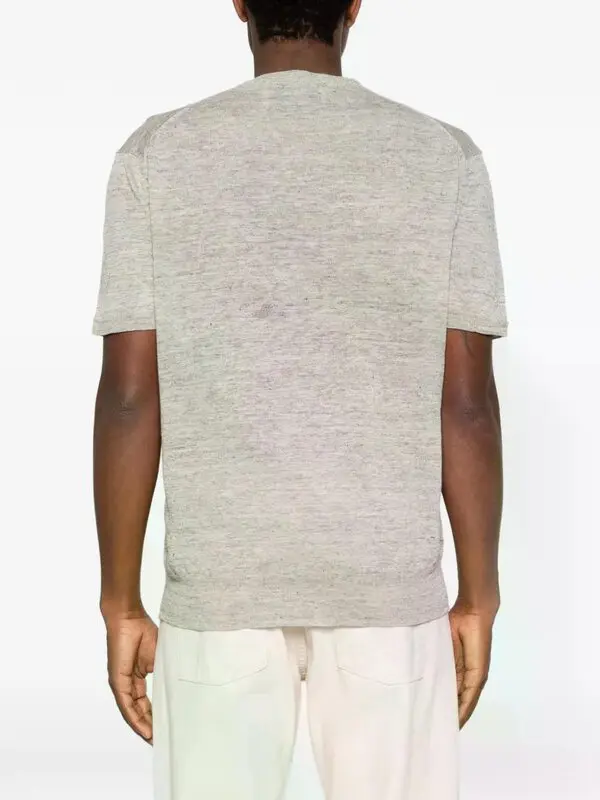 AMARANTO Ribbed Short-sleeve T-shirt - Grey