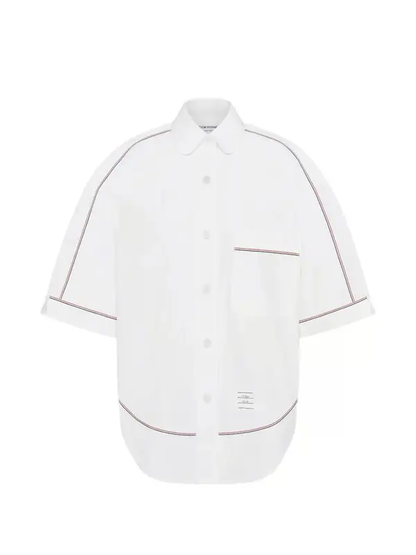 Thom Browne Contrast-stitching Poplin Shirt - White