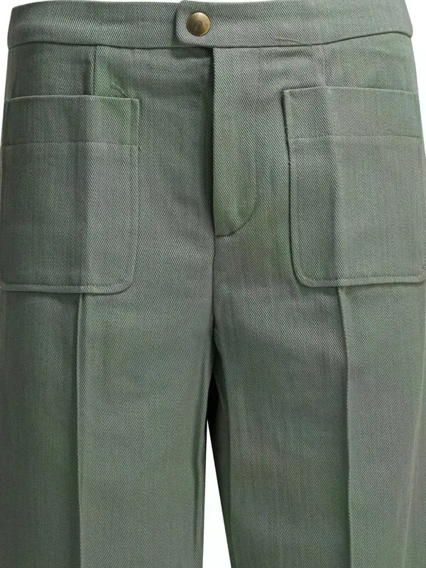 Soeur Harry Patch-pocket Wide-leg Trousers - Green