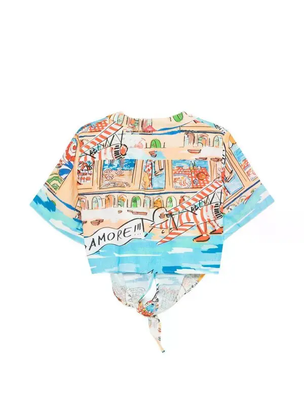 ALESSANDRO ENRIQUEZ Printed Short-sleeves Shirt - Blue