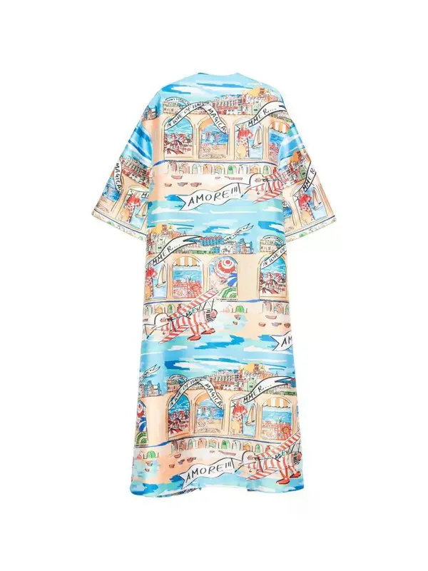 ALESSANDRO ENRIQUEZ Graphic Print Wide-sleeve Coat