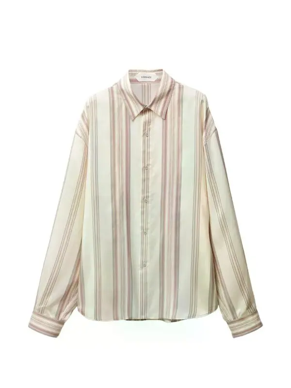 Versace Striped Silk Loose Shirt