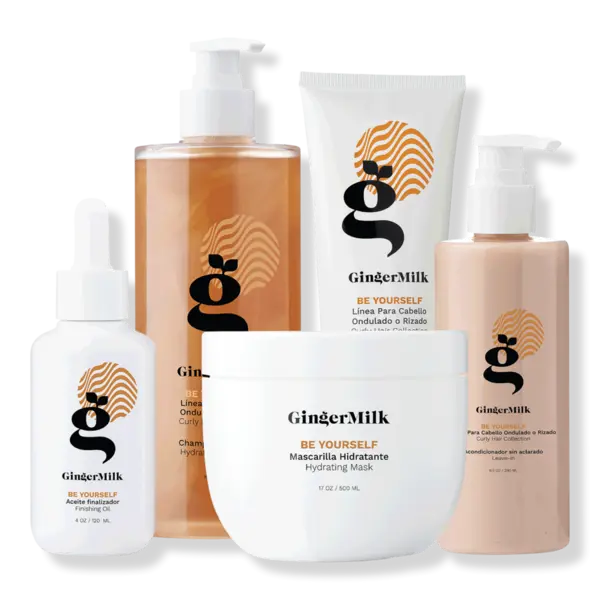 GINGER MILK Curly Hair Care Set For Curly, Wavy & Coily Hair With Argan Oil & Shea Butter, 5-piece - One-color