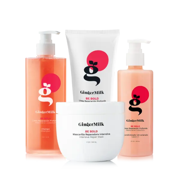 GINGER MILK Intensive Hair Repair Kit For Damaged Hair With Argan Oil & Biotin, 4-piece - One-color