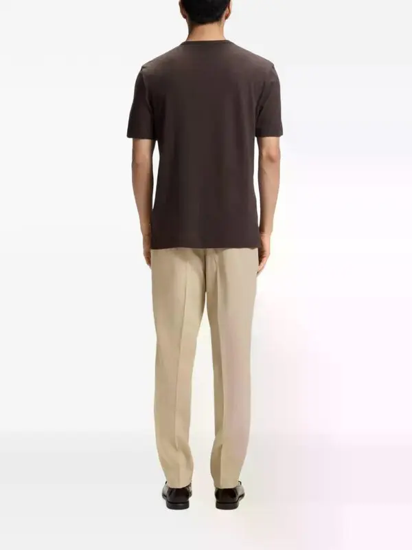BOSS Cotton-linen T-shirt In A Regular Fit - Brown