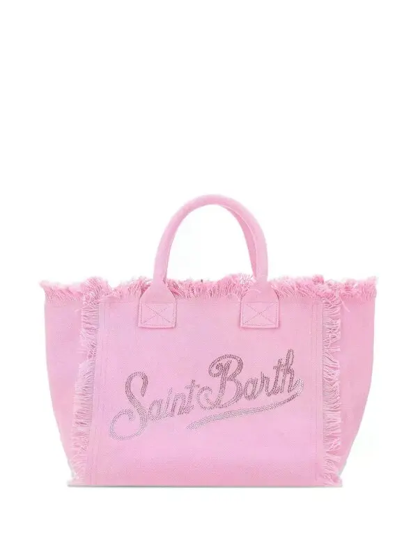 MC2 SAINT BARTH Rhinestone-embellished Fringed Tote Bag - Pink
