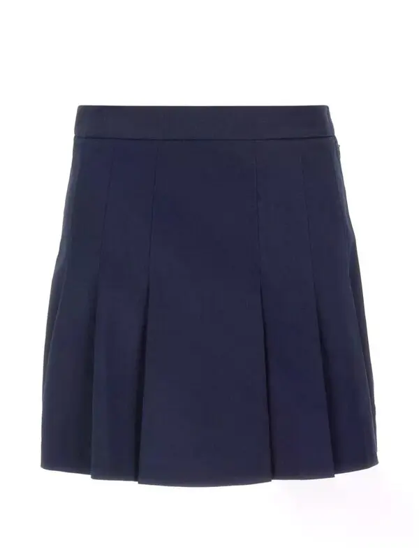 Lacoste Pleated Gabardine Flared Skirt - Blue