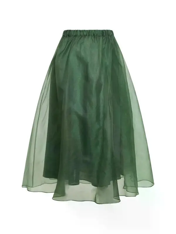 Max Mara Pleated Layered Midi Skirt - Green