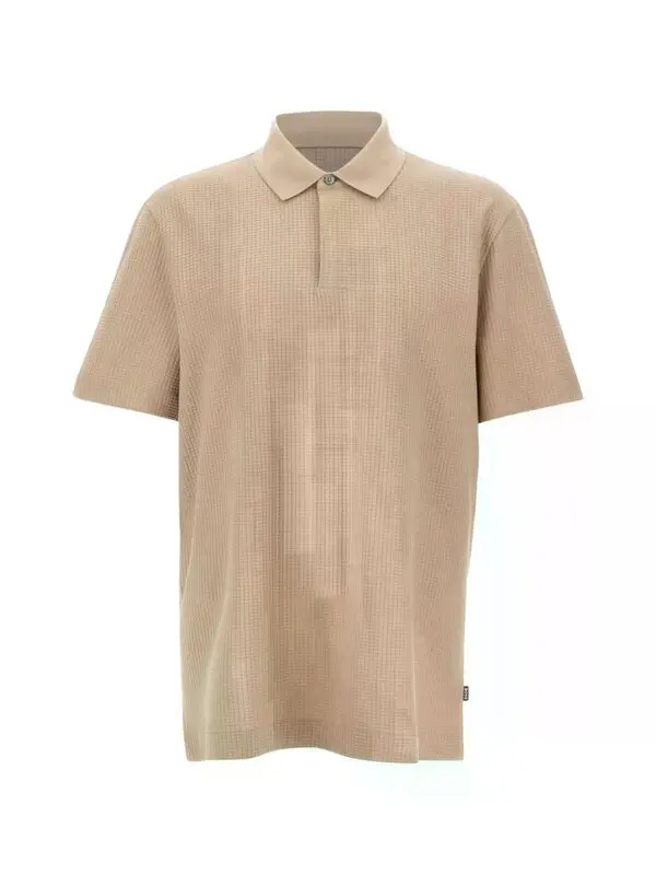BOSS Checked Jacquard Polo Shirt - Neutrals