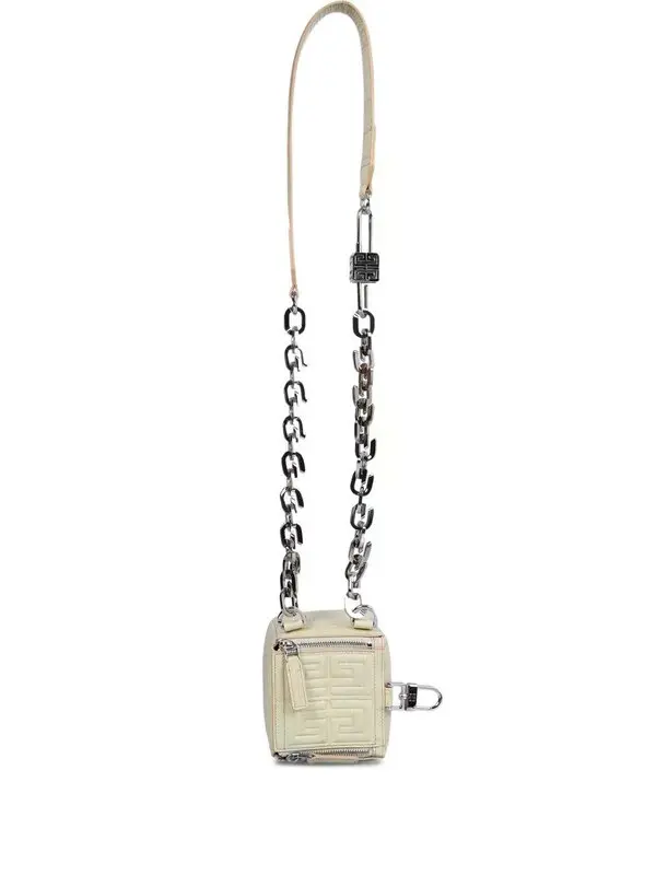 Givenchy Pandora Cube Embossed Chain Crossbody Bag - Neutrals