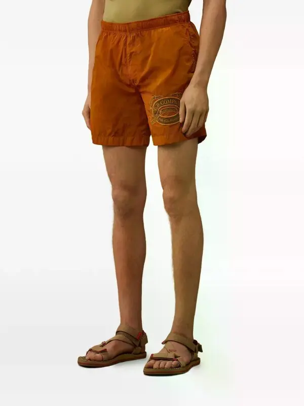 C.P. COMPANY Eco-chrome R Logo-patch Swim Shorts