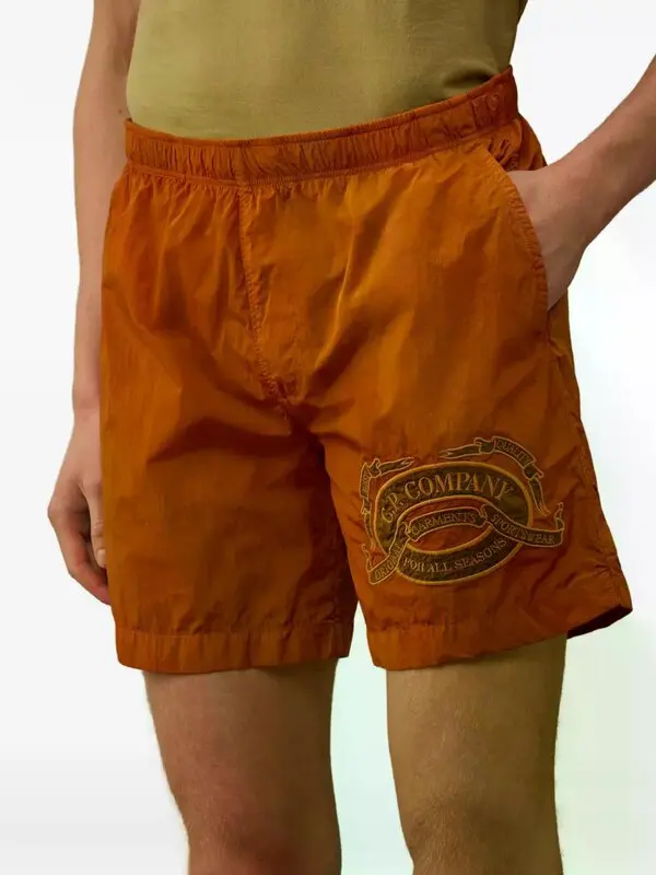 C.P. COMPANY Eco-chrome R Logo-patch Swim Shorts