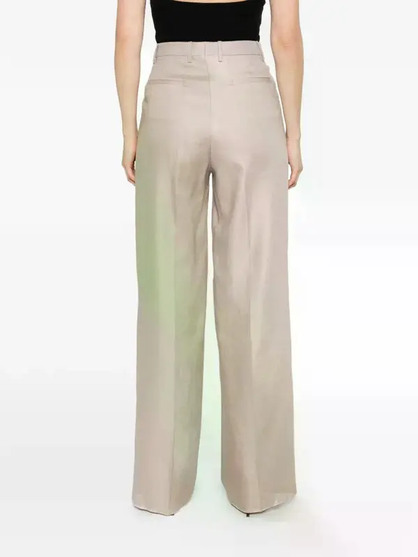 Tagliatore Ebony Pleated Linen Trousers - Neutrals