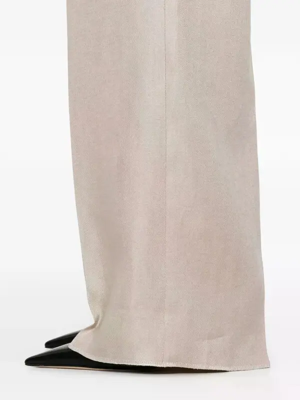 Tagliatore Ebony Pleated Linen Trousers - Neutrals