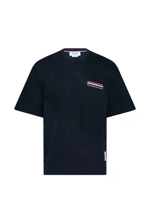 Thom Browne Rwb Chest-pocket Cotton T-shirt - Blue