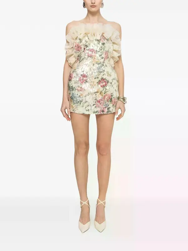 NISSA Backless Sequin Mini Dress