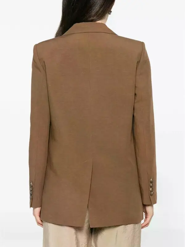 BLANCA VITA Peaked-lapel Double-breasted Blazer - Brown