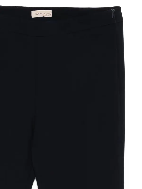 BLANCA VITA Pressed-crease Flared Trousers - Blue