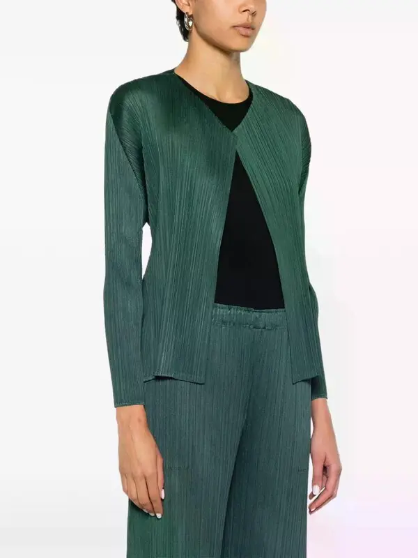 Issey Miyake Pleated Asymmetric Cardigan