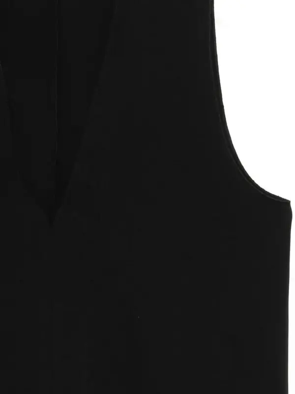 BLANCA VITA Sleeveless V-neck Blouse - Black