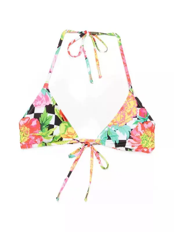 Moschino Floral-print Bikini Top - Pink