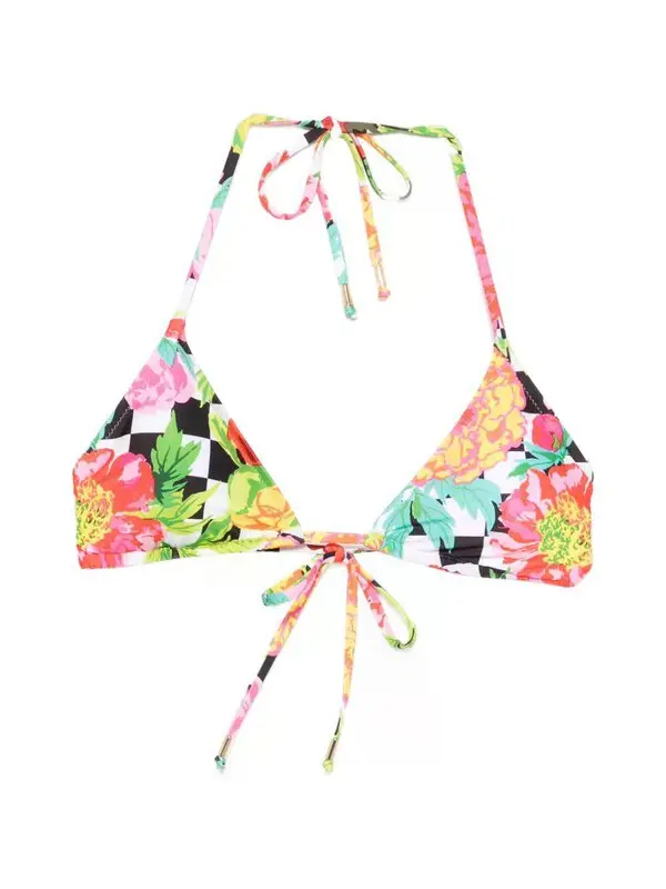 Moschino Floral-print Bikini Top - Pink