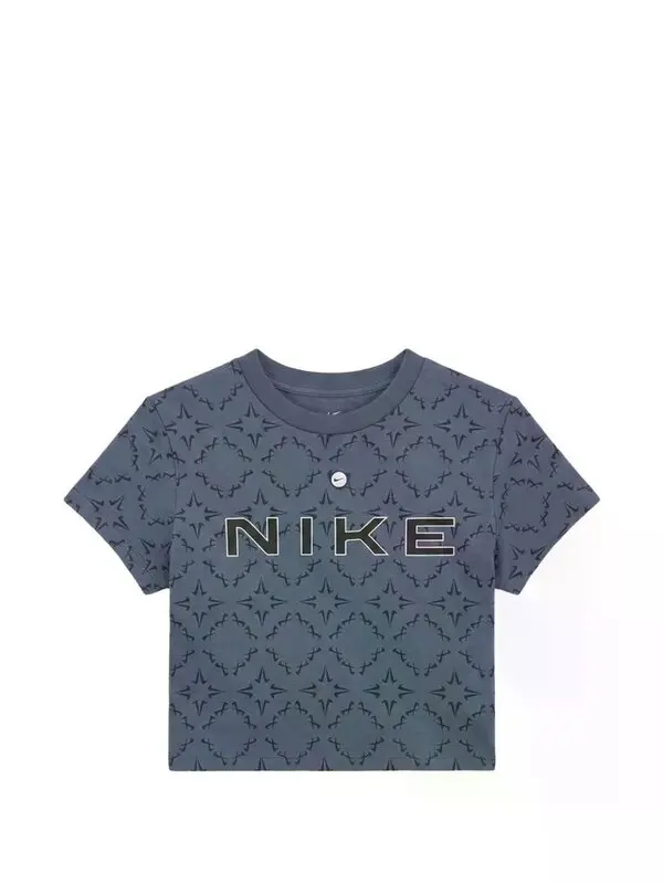 Nike Logo-print Cropped T-shirt - Blue