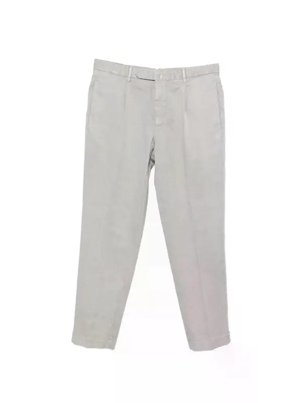 DELL'OGLIO Pleated Twill Trousers - Grey