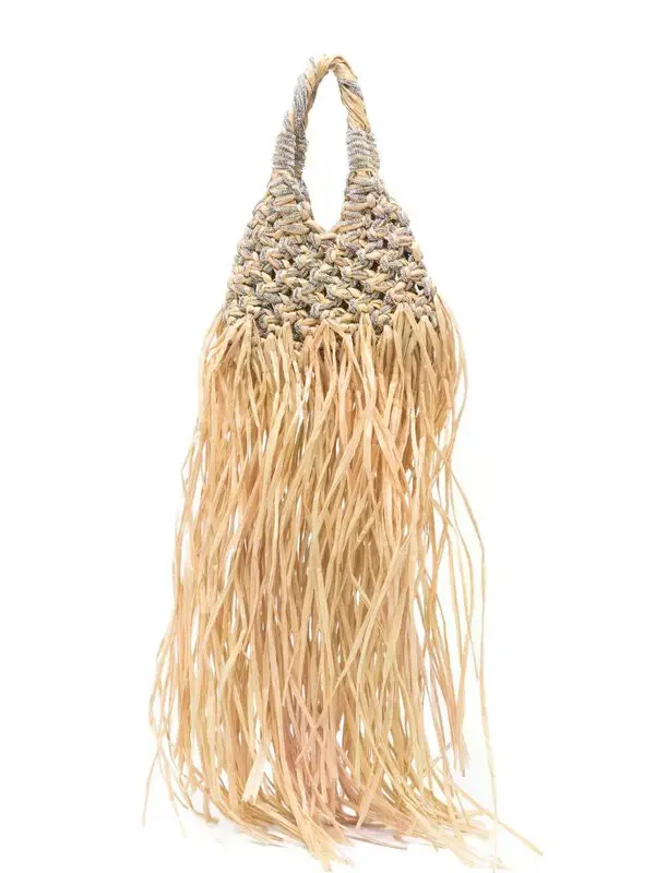 HIBOURAMA Mini Raffia Tote Bag - Neutrals