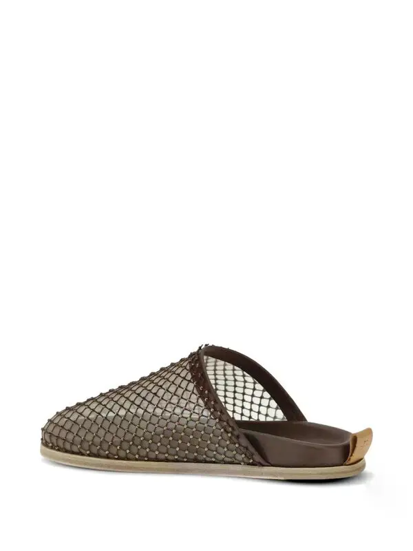 FORTE_FORTE Strass Mesh Sandals - Brown