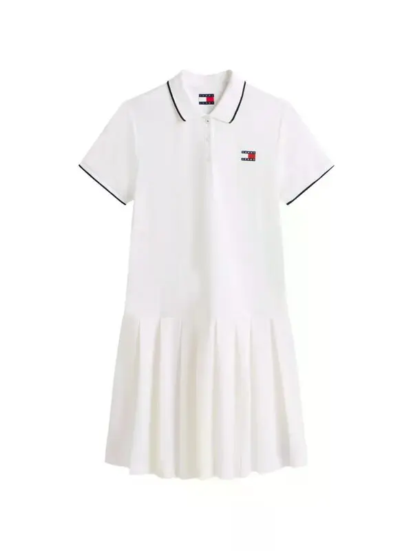 Tommy Hilfiger Pleated Skirt Polo Mini Dress - White