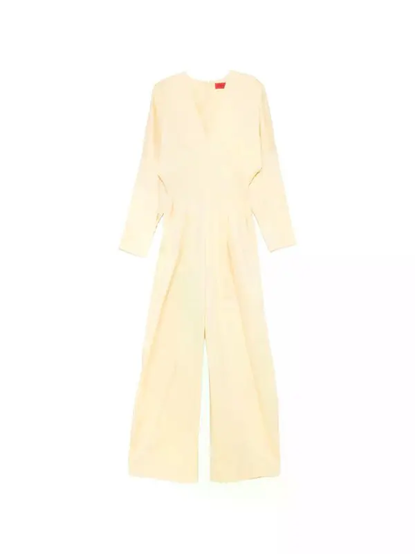 THELATEST Pleated V-neck Jumpsuit - Yellow