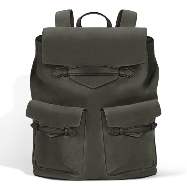 Montblanc Envelope Backpack In Suede Calfskin - Khaki