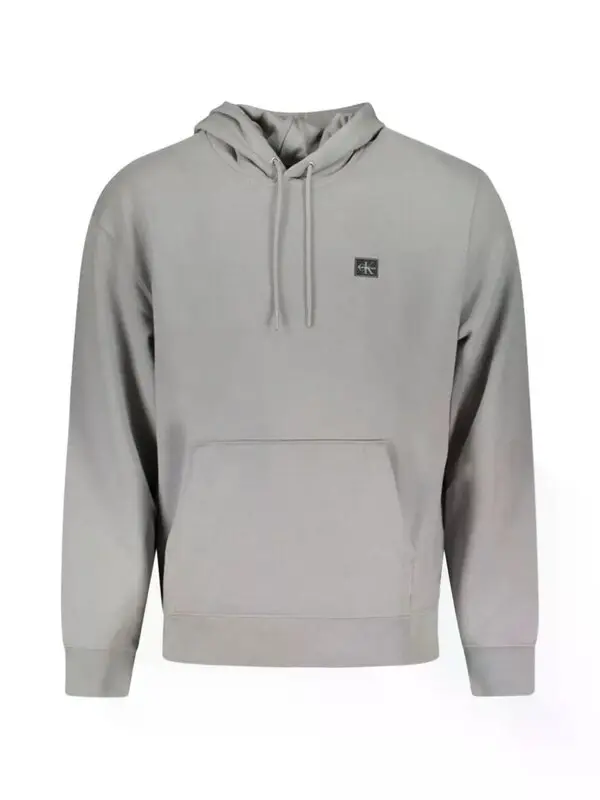 Calvin Klein Logo-patch Drawstring Hoodie - Grey