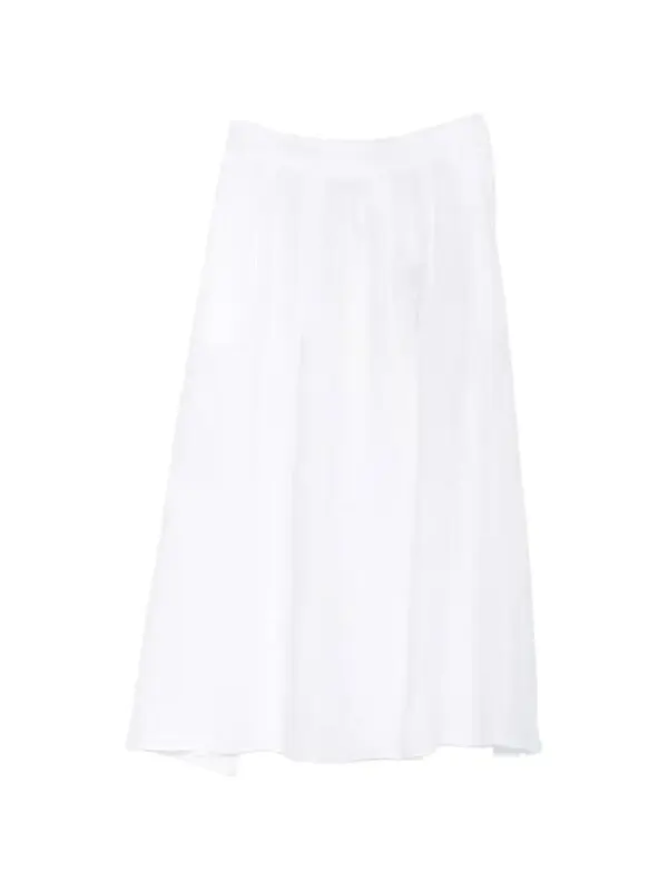 Marella Linen A-line Midi Skirt - White