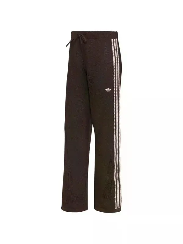 Adidas Crochet-knit Side-stripe Trousers - Brown