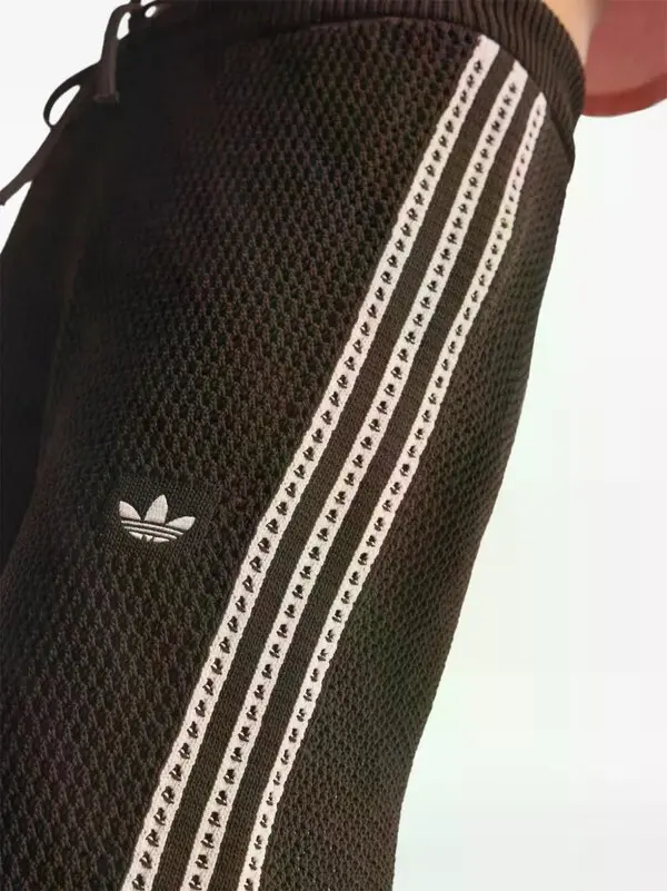 Adidas Crochet-knit Side-stripe Trousers - Brown