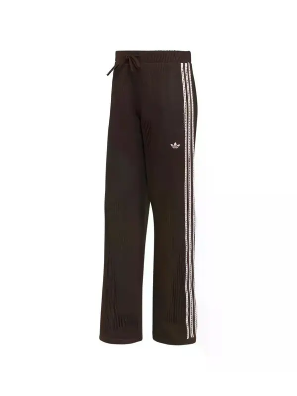 Adidas Crochet-knit Side-stripe Trousers - Brown