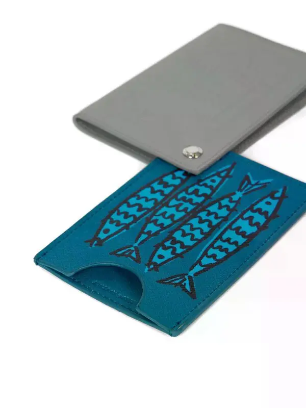 Paul Smith Embossed Sardine-motif Cardholder - Grey