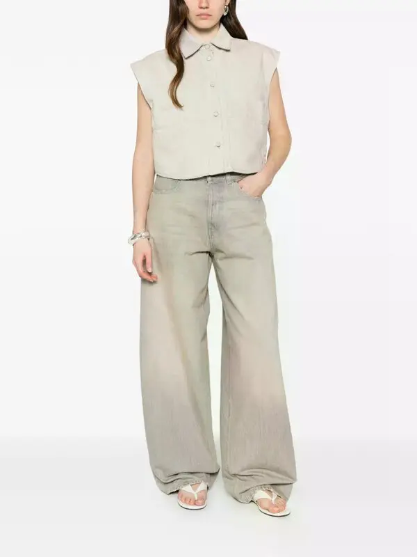 VICOLO Button-up Cropped Gilet