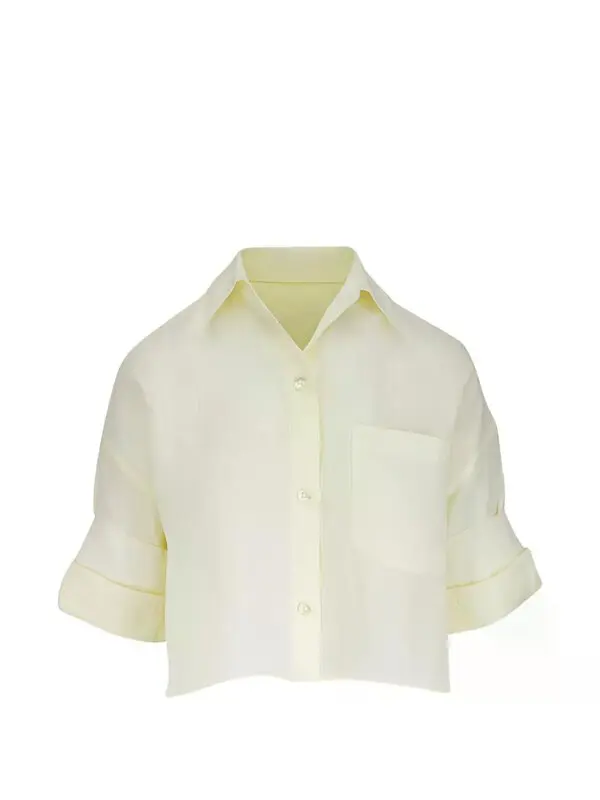 TWP Cropped Short-sleeve Shirt - Neutrals