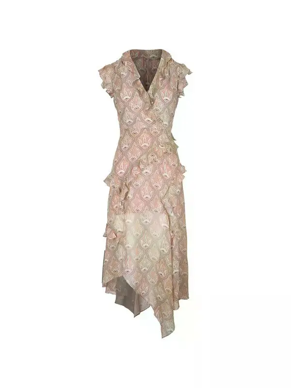 Veronica Beard Avenel Paisley-print Ruffled Dress - Pink